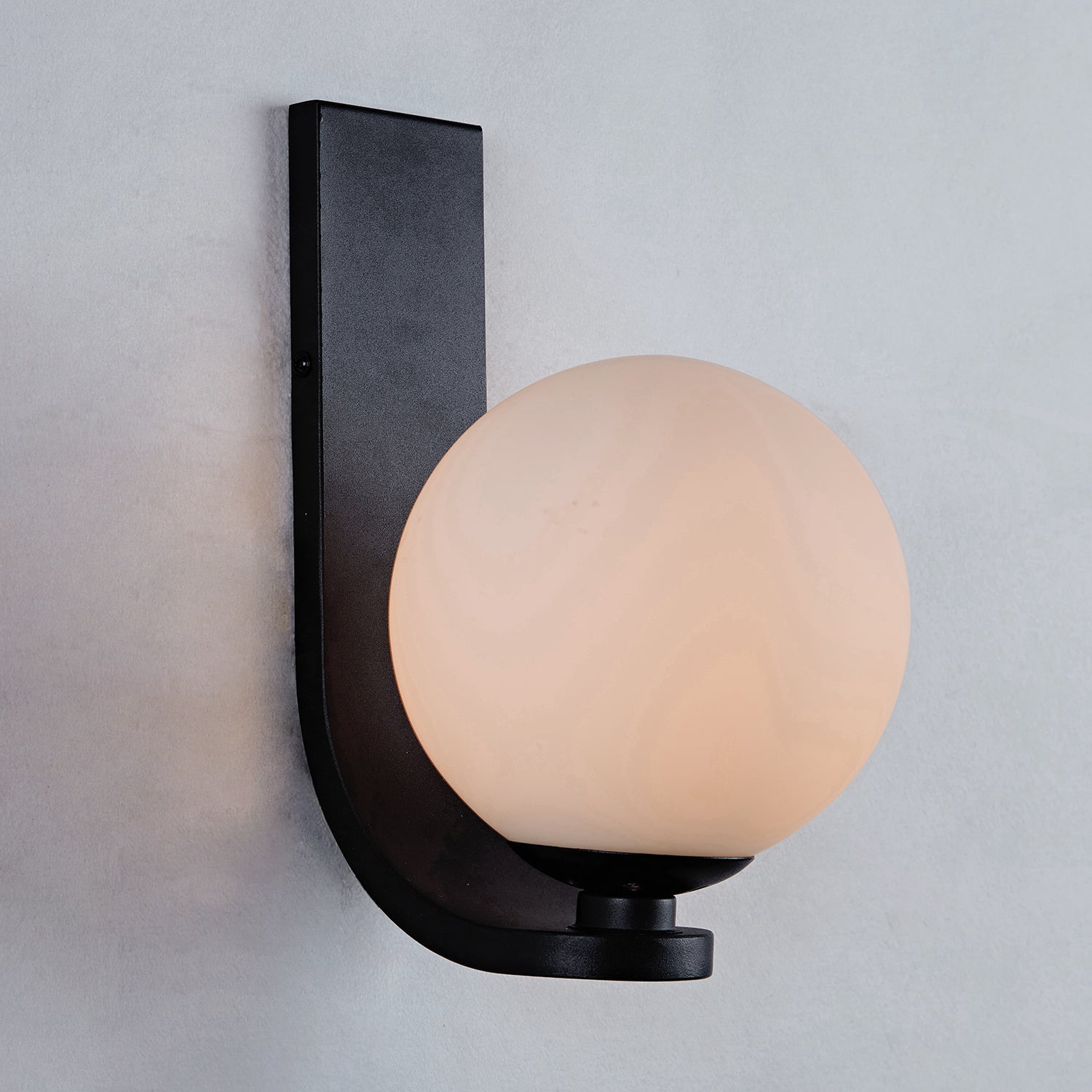 Modern Art Deco Globe Sconce - Minimalist Style with Curvilinear Base ...
